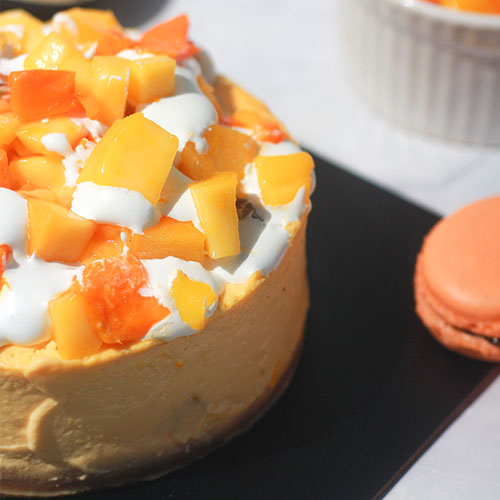 Mango Cheeseckake Slice - The Bakke Maison